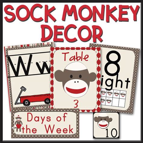 Sock Monkey Classroom Decor Bundle By Amy Hughes Teaching In Blue Jeans