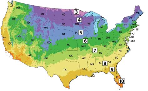 Us Map Of Growing Zones Washington Climate Zones Usda Map For Plant