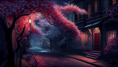 Cherry Blossom Night Wallpaper Anime
