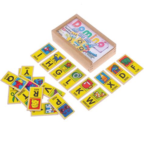 Dominó Do A Ao Z 28 Peças Jogo Em Madeira Brinquedo Educativo Pedagógico E Didáticobrinquedos
