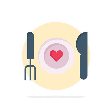 Dinner Romantic Food Date Couple Abstract Circle Background Flat Color Icon 19173953 Vector Art