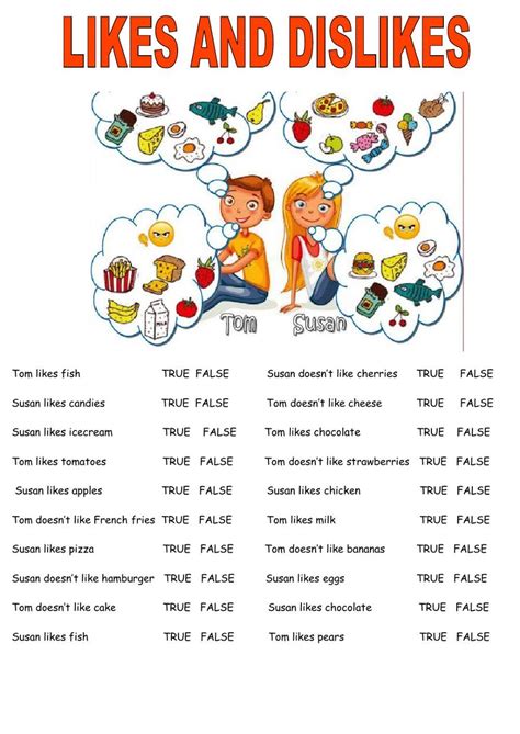 Likes And Disli… Free Interactive Worksheets 214859