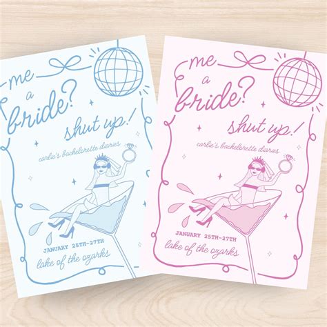 Me A Bride Shut Up Princess Diaries Bachelorette Invite Bachelorette