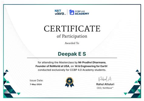 deepak e s on linkedin nxtwave masterclass