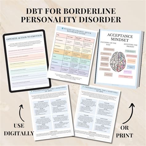 Borderline Personality Disorder Workbook Bpd Worksheets Bundle Dbt