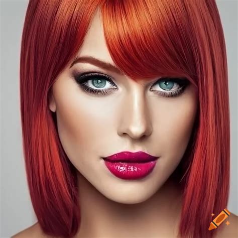 Photorealistic Portrait Of A Beautiful Woman With Red Hair On Craiyon