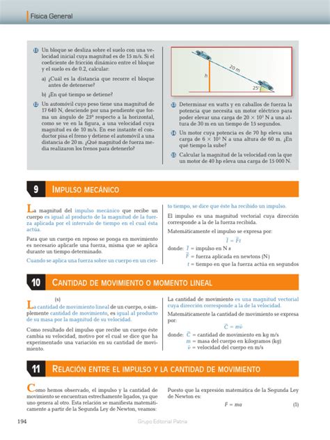 Tema 4 Principio De Conservación Del Momento Lineal Ing Física 1 Pdf Impulso Fuerza