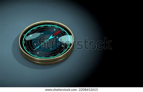 Enlighted Compass Night Travel 3d Rendering Stock Illustration