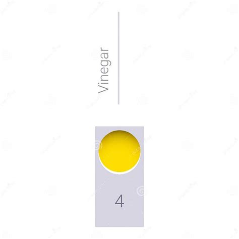 Vinegar Ph Level Shown On A Scale With Number Four Stock Vector