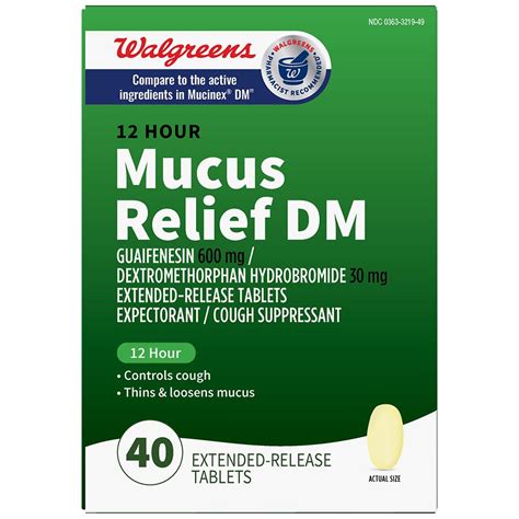 Walgreens Mucus Relief Dm Extended Release Tablets Walgreens