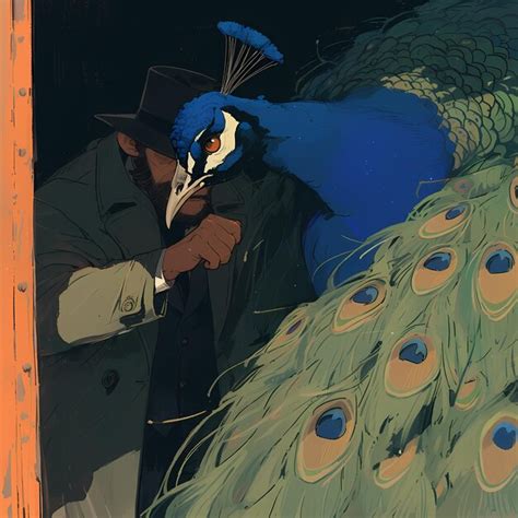 Premium Photo Investigation In Progress Detective And Peacock