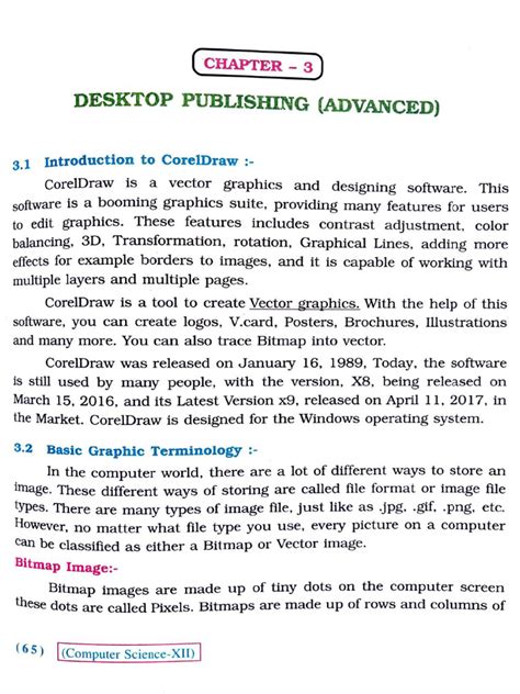 Unit 3 Hpbose 12th Cs Hp Desktop Publishing Advanced Coreldraw Pdf