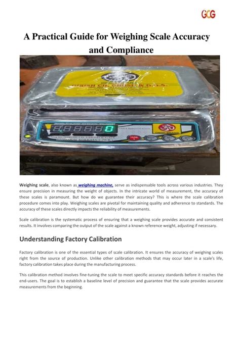 Ppt A Practical Guide For Weighing Scale Accuracy And Compliance
