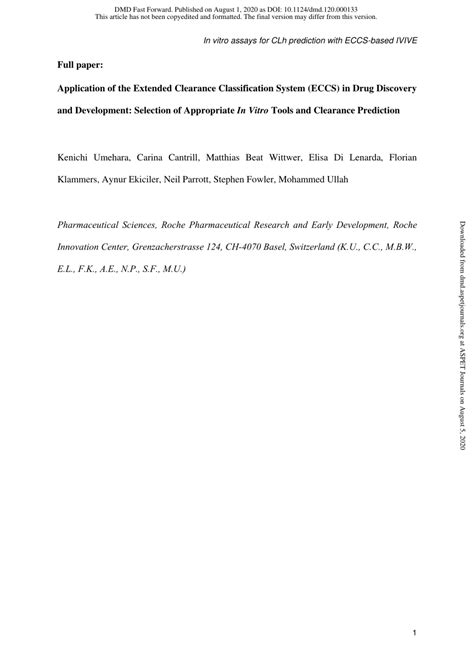 Pdf Application Of The Extended Clearance Classification System Eccs