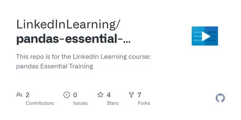 Github Linkedinlearningpandas Essential Training 636129 This Repo Is For The Linkedin