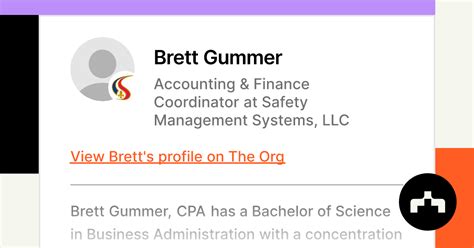 Brett Gummer Accounting And Finance Coordinator At Safety Management Systems Llc The Org