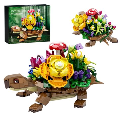 Turtle Succulent Pot Planters Building Blocks Set Turtle Cute Planter