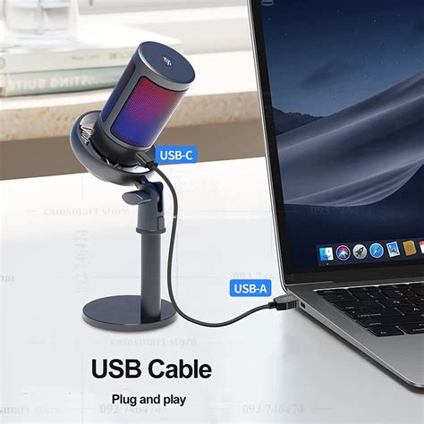 RGB USB Colorful Live Microphones Studio Computer RGB Light Condenser Microphone For Gaming