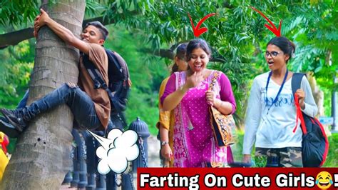 Farting On Cute Girls Prank😳😂 Funny Reaction 🤣 Mithun Chaudhary Youtube