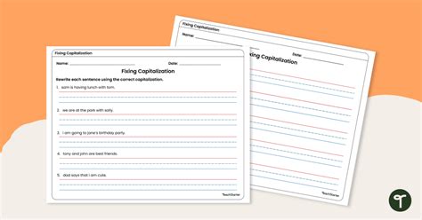 Worksheets On Capitalization Capitalization Worksheets Free