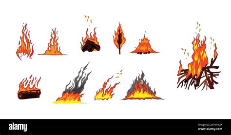 Fire Set Vector Illustrator Stock Vector Image And Art Alamy