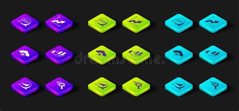 Set Pie Chart Infographic Search Data Analysis Cloud Computing Lock Financial Growth And Data