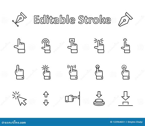 Mouse Click Cursor Icon Set Hand Finger And Arrow Cursor Pointer