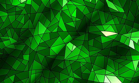 Abstract Geometric Polygon Background In Green Tones Stained Glass