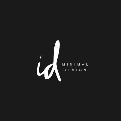 I D Id Initial Handwriting Or Handwritten Logo For Identity Logo With