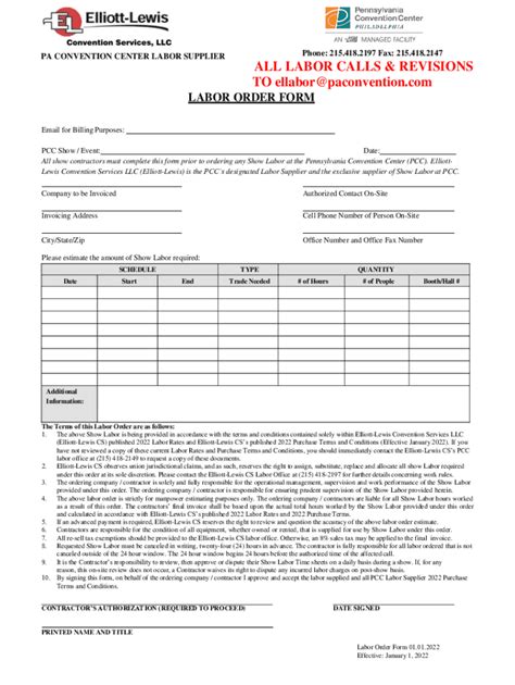 Fillable Online Labor Order Form Fax Email Print Pdffiller
