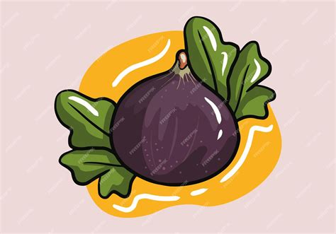 Premium Vector Hand Drawn Fig Vector Cartoon Element And Leaf Set