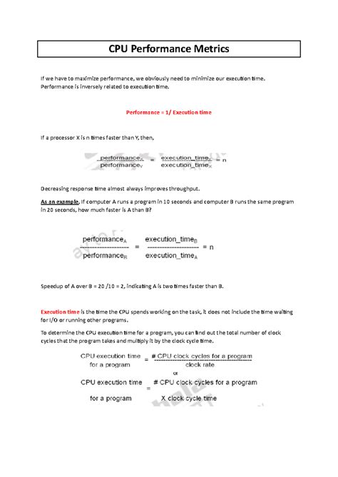 Cpu Performance Metrics Understanding Execution Time And Throughput