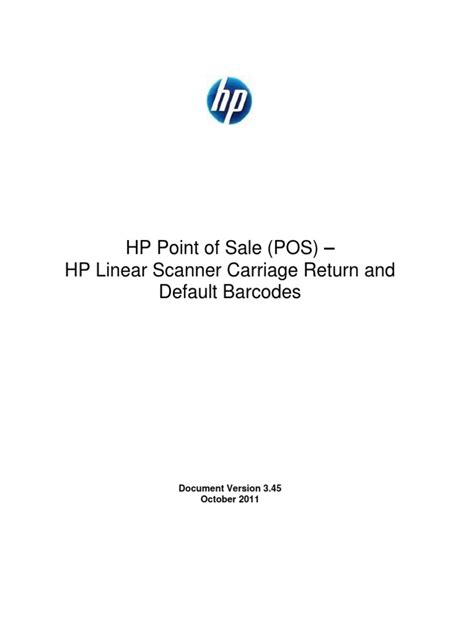 Hp Linear Barcode Scanner Default And Carriage Return Barcodes Pdf