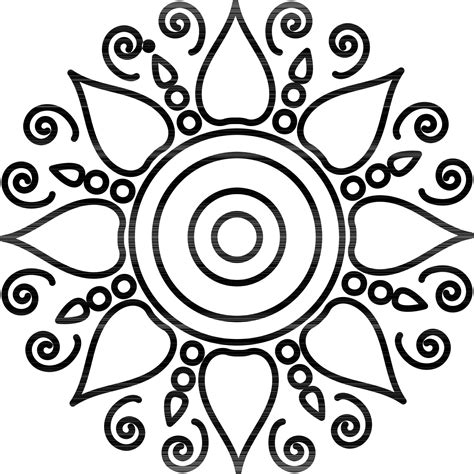 Flower Or Rangoli Icon In Black Outline 24463943 Vector Art At Vecteezy