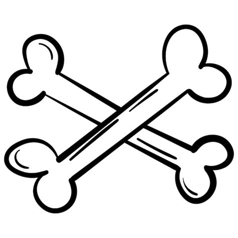 낙서 스티커 심플 귀여운 뼈 프리미엄 벡터