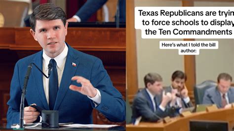 Tx Rep James Talarico Calls 10 Commandments Bill Un Christian Video