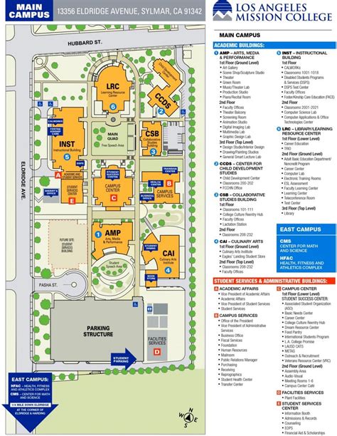 East Los Angeles College Map Elac Campus Layout