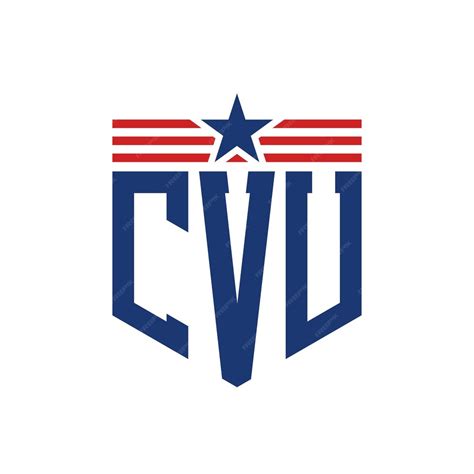 Premium Vector Patriotic Cvu Logo With Star And American Flag Straps