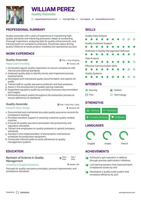 10 Quality Associate Resume Samples And Templates For 2025