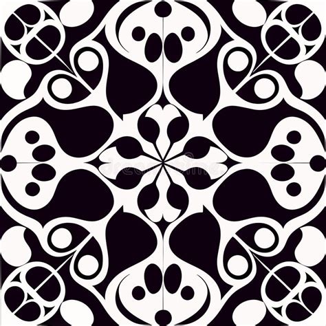 Ornamental Tile Pattern In Black And White Ai Generated Stock Vector Illustration Of Design