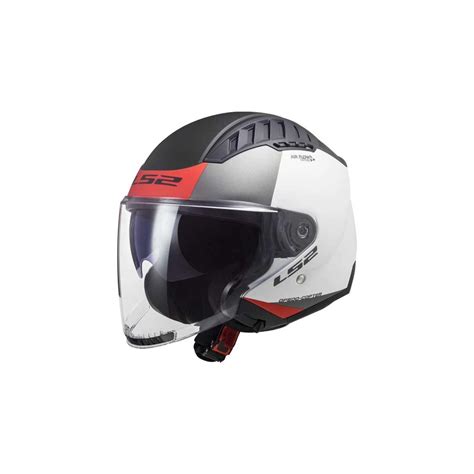 Casco Jet Ls2 Copter Ii Urbane Bianco Rosso Opaco