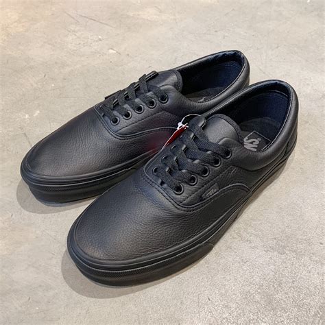 Vans Era Leather Black Mono ヴァンズ エラ レザー ブラック モノ Whiteheadeagle