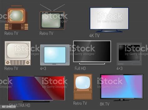 Tv 화면 Lcd 모니터 템플릿 전자 장치 기술 디지털 크기 대각선 디스플레이 및 비디오 현대 플라즈마 가정용 컴퓨터 벡터 일러스트 0명에 대한 스톡 벡터 아트 및 기타