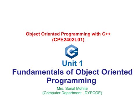 Oop Chapter Object Oreinted Programming Using C Pptx