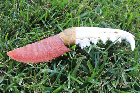 Carnelian Red Agate Flint Knapped Pressure Flaked Domed Knife Blade