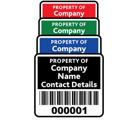 Budget Mini Size Asset Id Labels Design 2 Choice Of Colours Pat