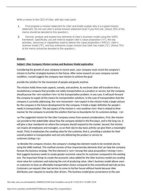 Business Strategy Peer Assignment Pdf