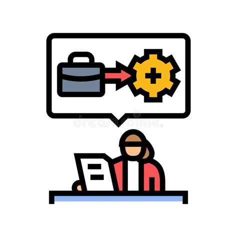 Administrative Tasks Office Assistant Color Icon Vector Illustration