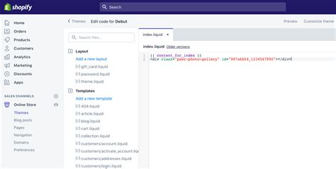 adding powr apps to a shopify theme with html powr