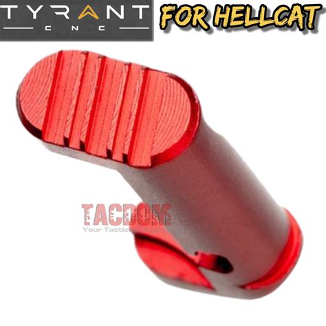 Tyrant Designs Extended Magazine Release Catch Aluminum For Springfield Hellcat Black Red Gold